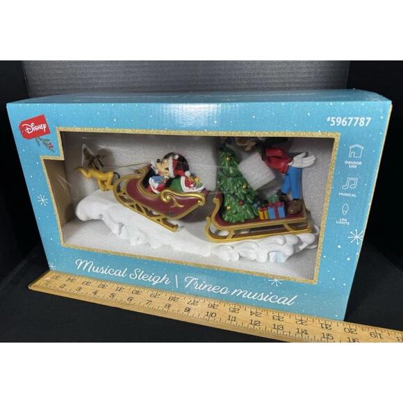 Disney | Accents | Disney Christmas Holiday Musical Sleigh Mickey ...